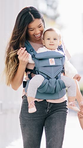 Ergobaby Omni 360 All-Position Baby Carrier for Newborn to Toddler with Lumbar Support & Cool Air Mesh (7-45 Lb), Oxford Blue