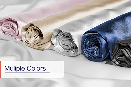J JIMOO 100% Mulberry Silk Pillowcase for Hair and Skin, Both Sides 19 Momme Pure Natural Silk Pillowcases Soft Breathable Standard 20''×26'', Silver Grey 1 Pack