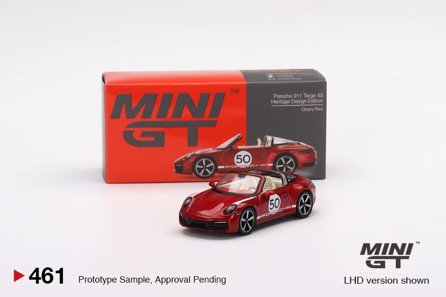 True Scale Miniatures Model Car Compatible with Porsche 911 Targa 4S Cherry Red Limited Edition 1/64 Diecast Model Car MGT00461