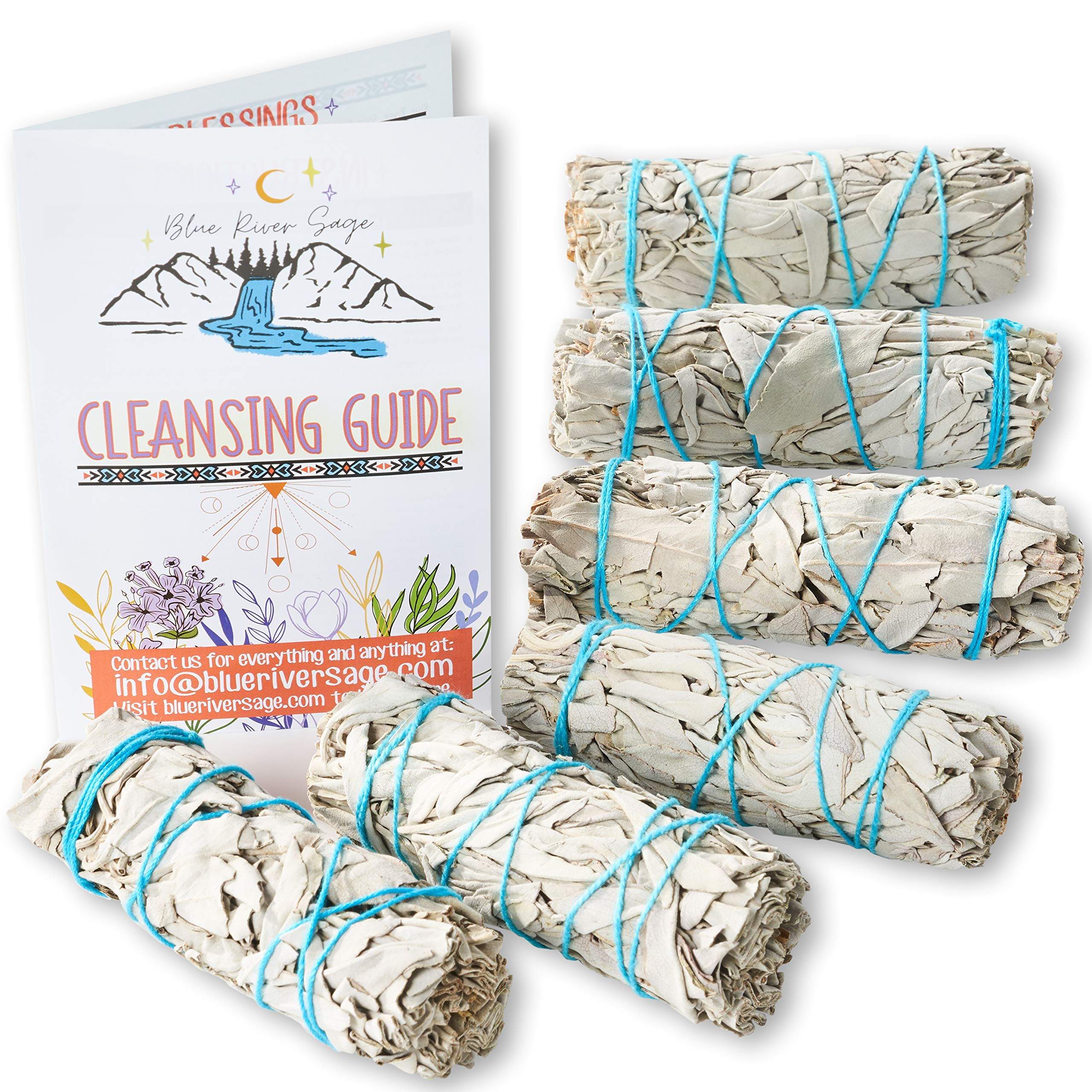 6 Pack White Sage ~ Sage Smudge Sticks for Smudging & Cleansing Energy ~ Bulk / Wholesale ~ Sustainably Grown (6 Pack)