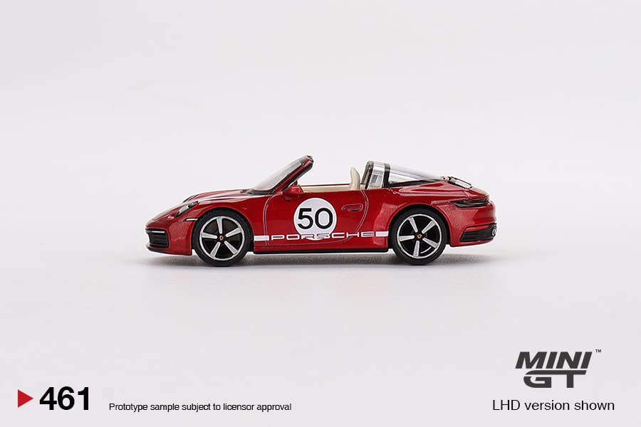True Scale Miniatures Model Car Compatible with Porsche 911 Targa 4S Cherry Red Limited Edition 1/64 Diecast Model Car MGT00461