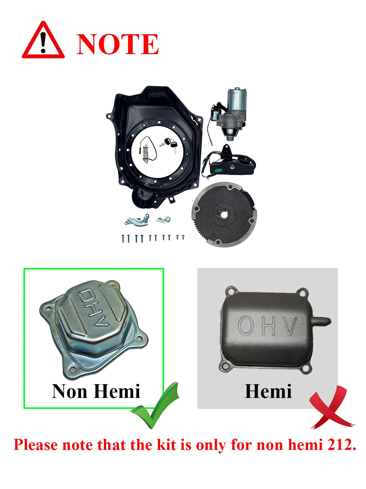 YAMAKATO Electrical Starter Kit for Predator 212 Coleman Honda Non Hemi 196cc 212cc 224cc Small Engine Mini Bike Go Kart