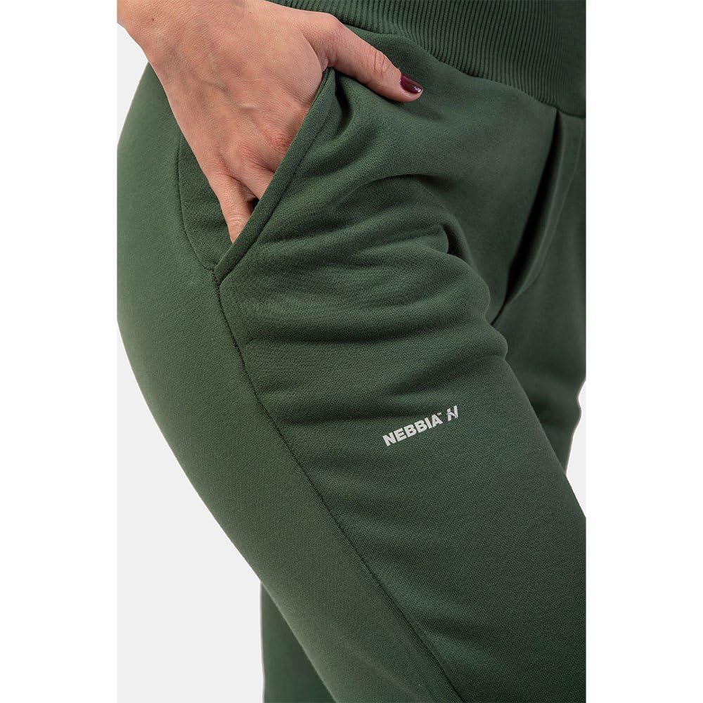 NEBBIA High-Waist Loose Fit Sweatpants Feeling Good 409 Dark Green
