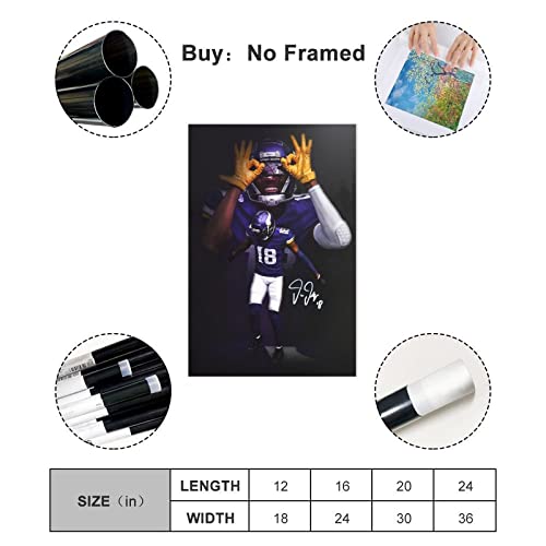 Justin Jefferson Poster Canvas Poster Unframe: 12x18inch(30x45cm)