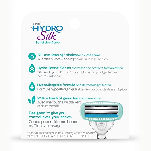 Schick Hydro Silk Moisturizing Razor Blade Refills for Women with Shower Hanger, 6 Count (Pack of 1)