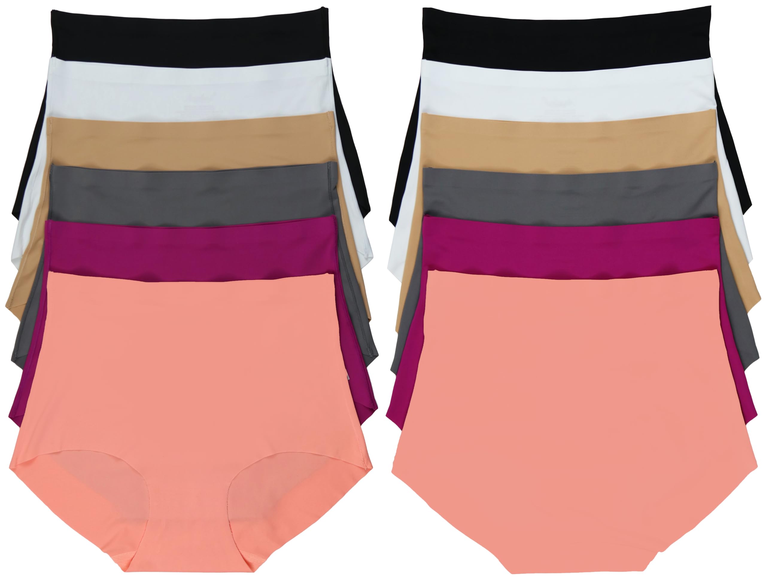 ToBeInStyle Women's 6 Pack High Laser Cut Panties - Assorted - XL
