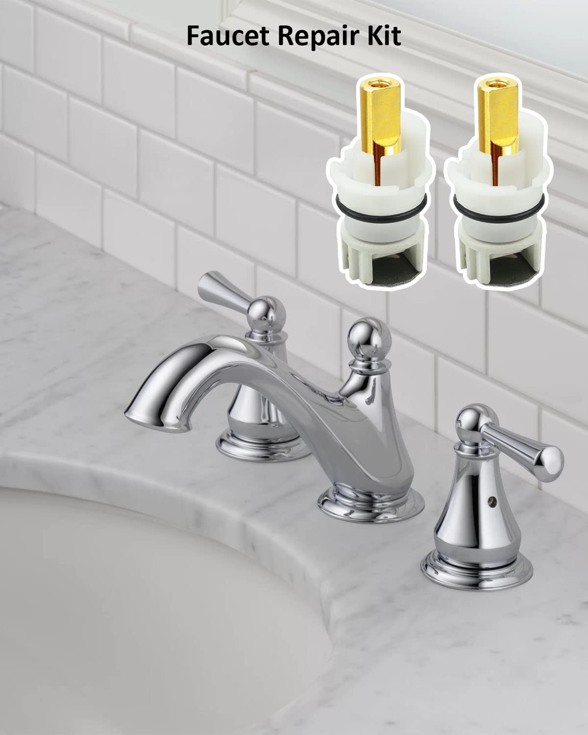RP25513 Faucet Stem Replacement for Faucet Repair Kit, with RP4993 Seat and Spring and 8 Cartridge, 4 Pack