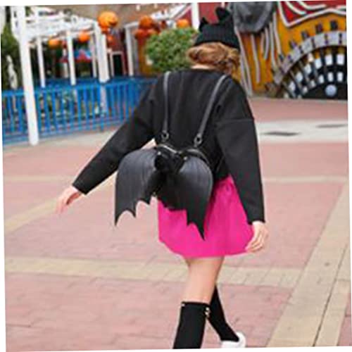 Domccy Women Mini Backpack,Women Mini Backpack,Novelty Black Bat Backpack Fashion Shoulder Bags Purse for Women Girls Black| Backpack