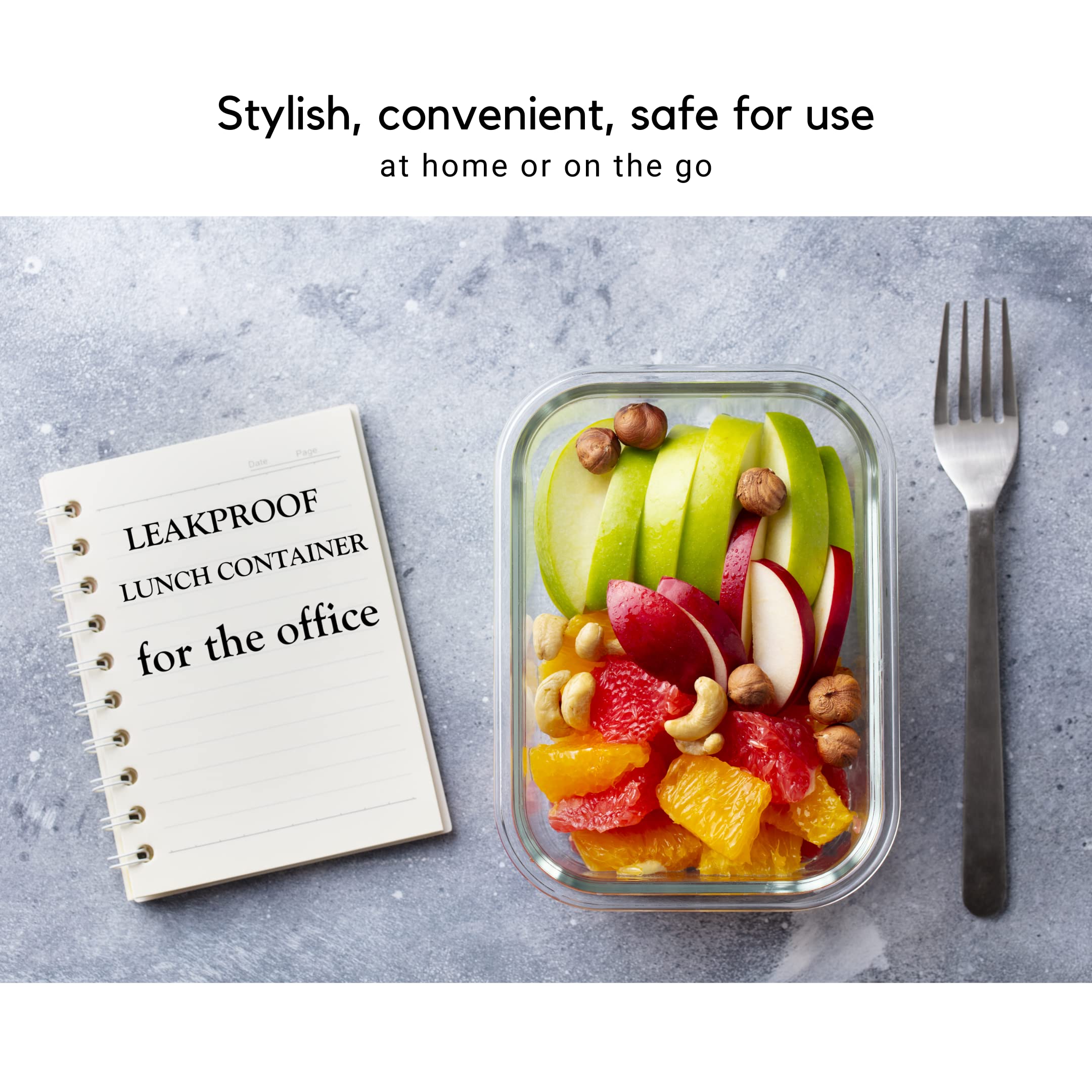 Brieftons Glass Meal Prep Containers: 5 Pack, 30 Oz with Airtight, Leakproof Snap Locking Lids, Perfect for Food Storage, Lunch & Portion Control, BPA-Free, Microwave, Oven, Freezer & Dishwasher Safe