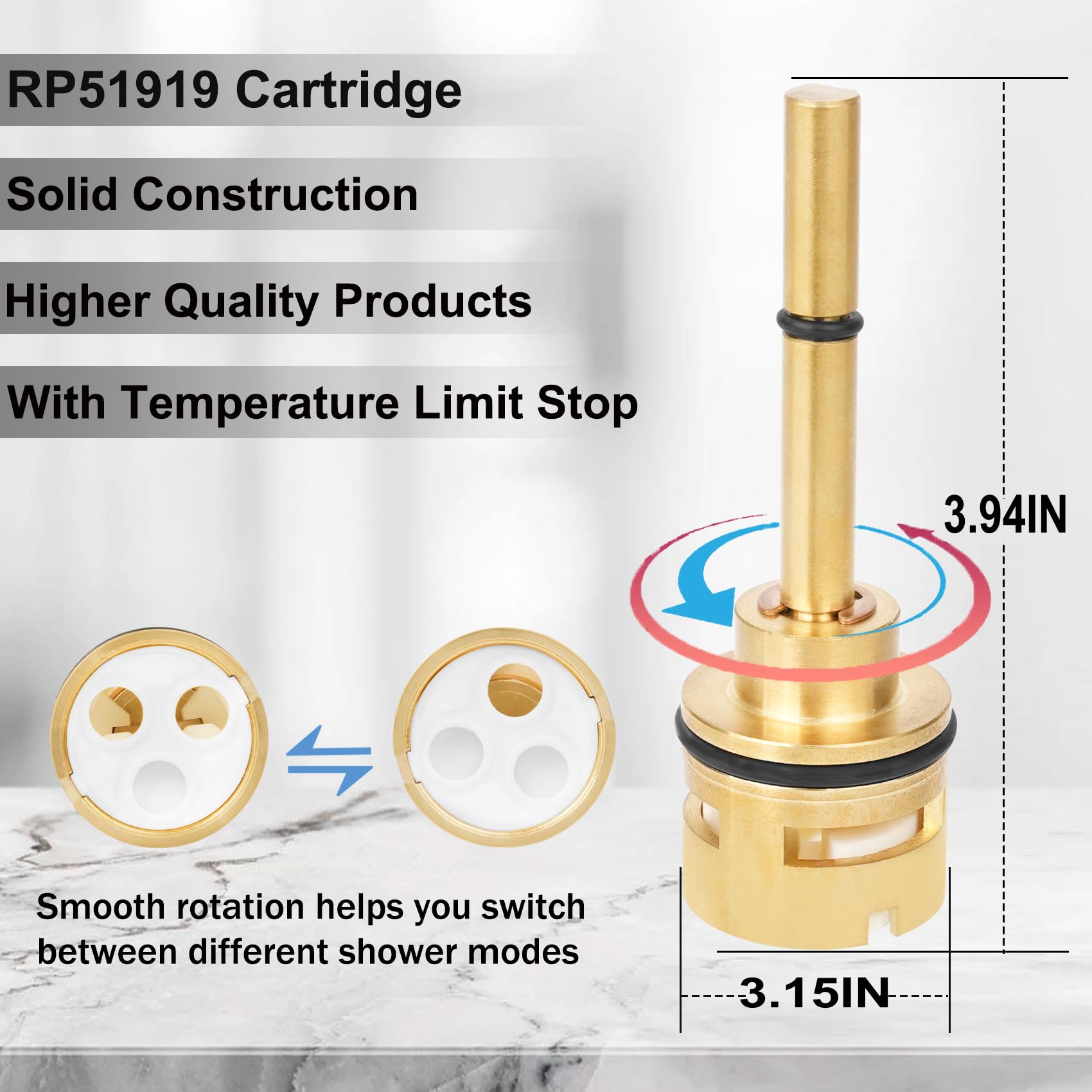 RP51919 6 Setting Diverter Cartridge, Works with Both Integrated and Individual Diverter Trims