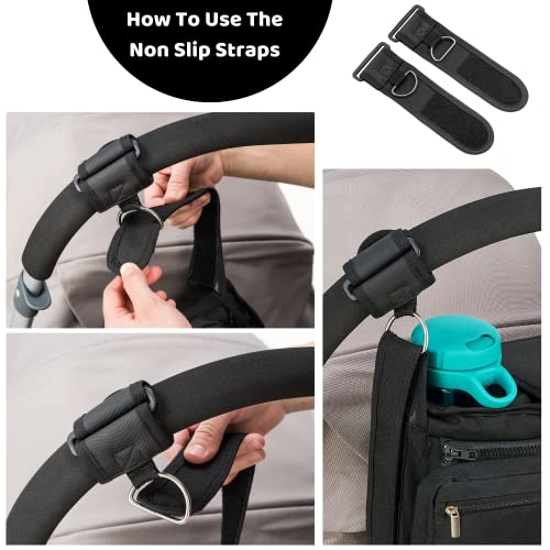 Non-Slip Stroller Organizer With Cup Holders, Exclusive Straps Grip Handlebar. Universal Fit For Uppababy Vista Cruz Nuna Baby Jogger Bob Britax Bugaboo Graco Stroller Accessories Caddy Parent Console
