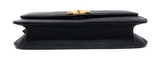 Tory Burch Women's Britten Chain Wallet with Wristlet (Pebbled Leather, Black)