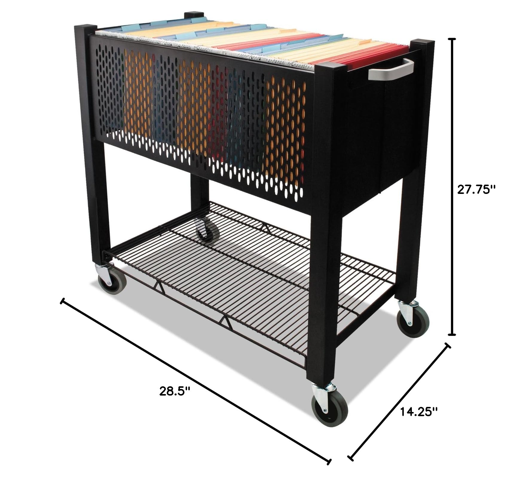 Vertiflex Vf53000 Instacart File Cart, 14-1/4W X 28-1/2D X 27-3/4H, Black