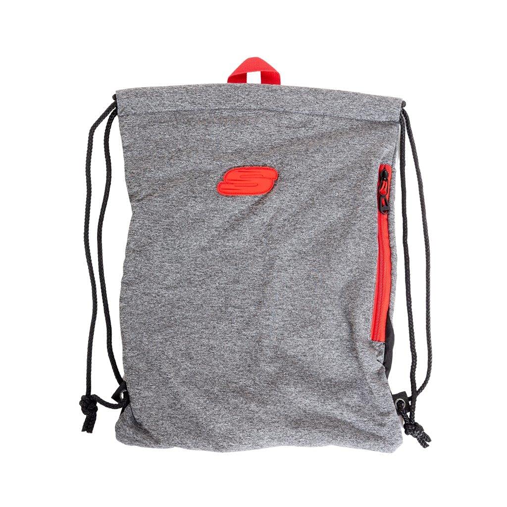 Skechers Sport Drawstring Athletics Grey Backpack with Zippered Pocket for Gym