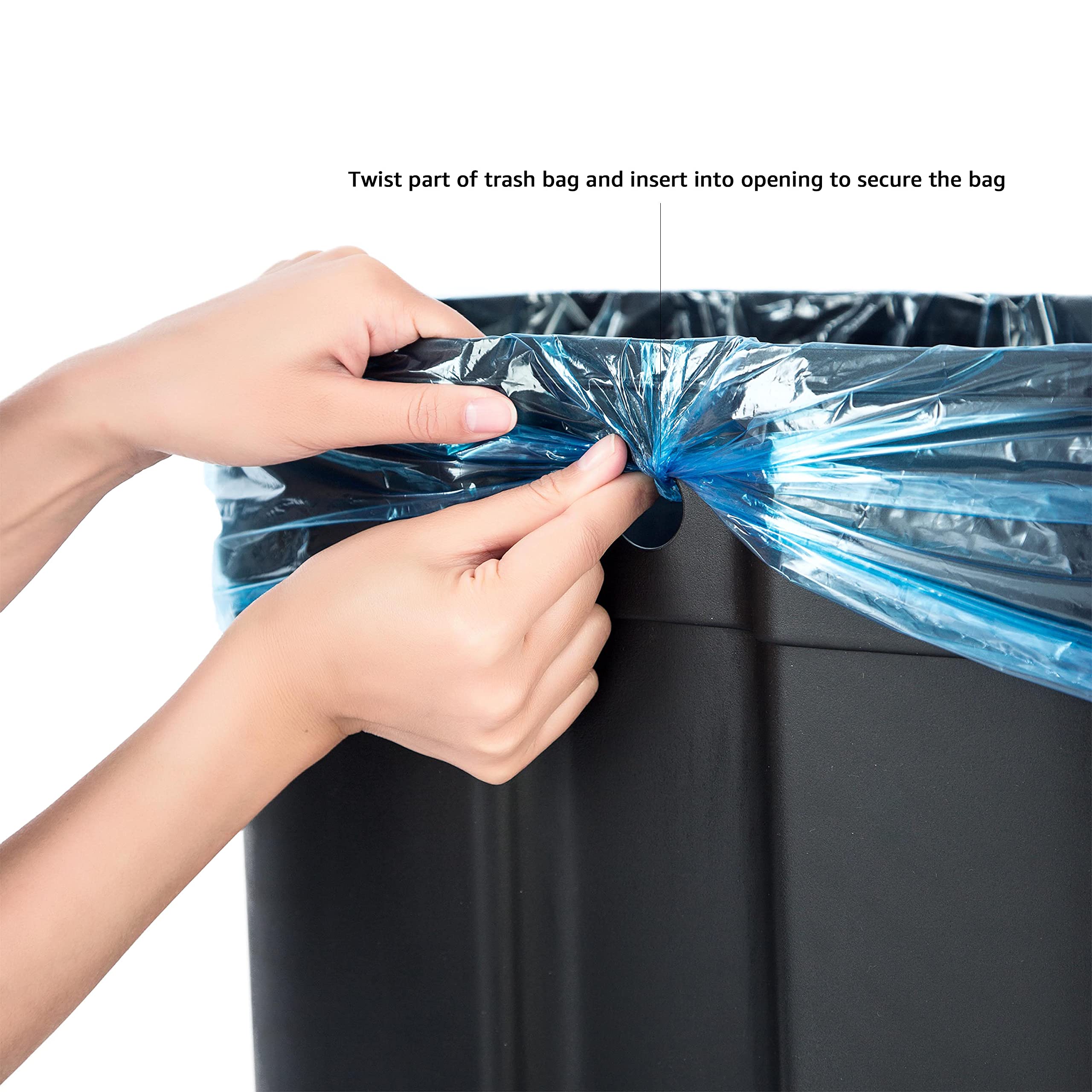 Amazon Basics 30L Dual Bin Soft-Close Trash can with Foot Pedal - 2 x 15 Liter Bins, Stainless Steel
