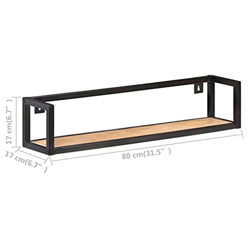 VanTook Floating Shelves Set of 2, 31.5 Inch Easy to Install Wall Mounted Shelves, Industrial Wall Shelves Rustic Wood Shelves for Wall Décor, Storage Shelves for Home Office, Natural