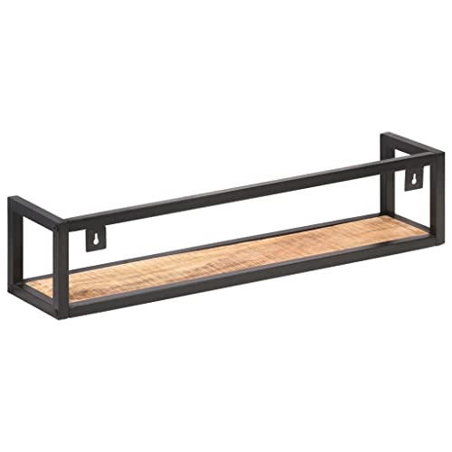 VanTook Floating Shelves Set of 2, 31.5 Inch Easy to Install Wall Mounted Shelves, Industrial Wall Shelves Rustic Wood Shelves for Wall Décor, Storage Shelves for Home Office, Natural