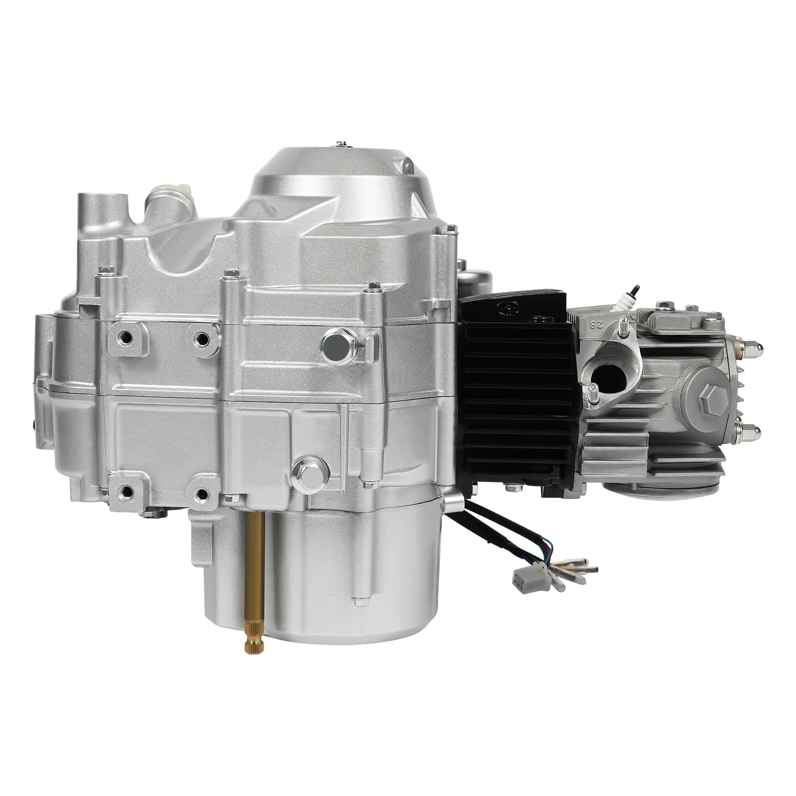 DOONARCES 125cc 4 Stroke Electric Start Engine Motor Air-cooled Single-cylinder Semi Auto Engine with 3 Forward 1 Reverse for ATV Bike Go kart Quad Dirt bike, Silver