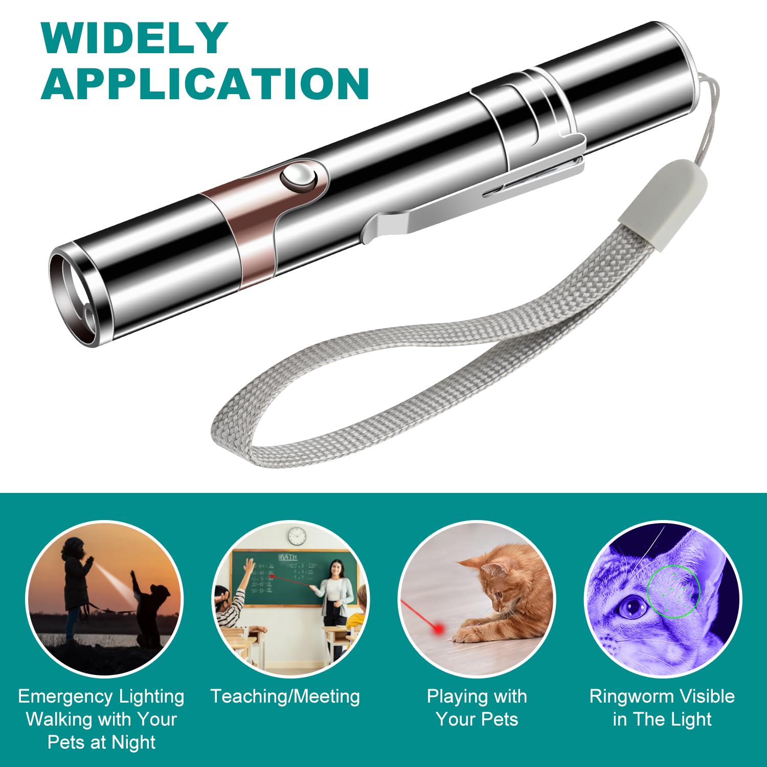 Cowjag Laser Pointer, Cat Birds Toy Pointer for Indoor, Cat Mouse Toys Wand Light Pet Interactive Toys to Keep Cat Busy, for Kitten Cat Dog Chase Play