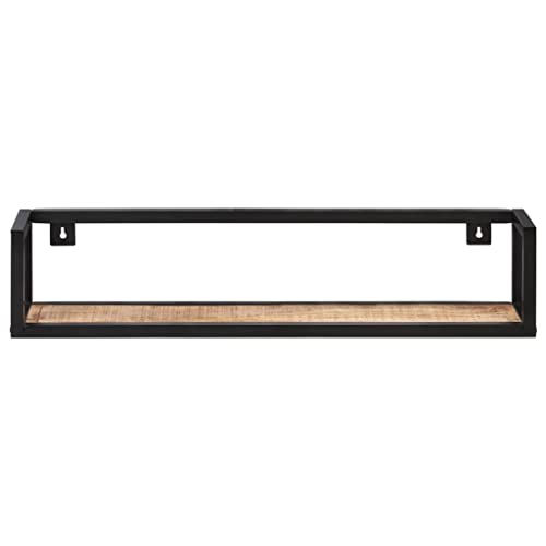 VanTook Floating Shelves Set of 2, 31.5 Inch Easy to Install Wall Mounted Shelves, Industrial Wall Shelves Rustic Wood Shelves for Wall Décor, Storage Shelves for Home Office, Natural