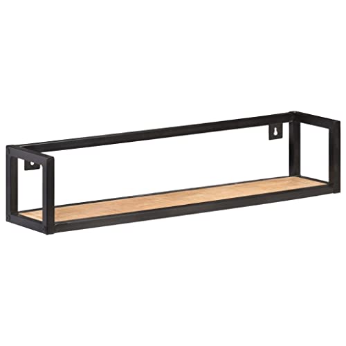 VanTook Floating Shelves Set of 2, 31.5 Inch Easy to Install Wall Mounted Shelves, Industrial Wall Shelves Rustic Wood Shelves for Wall Décor, Storage Shelves for Home Office, Natural