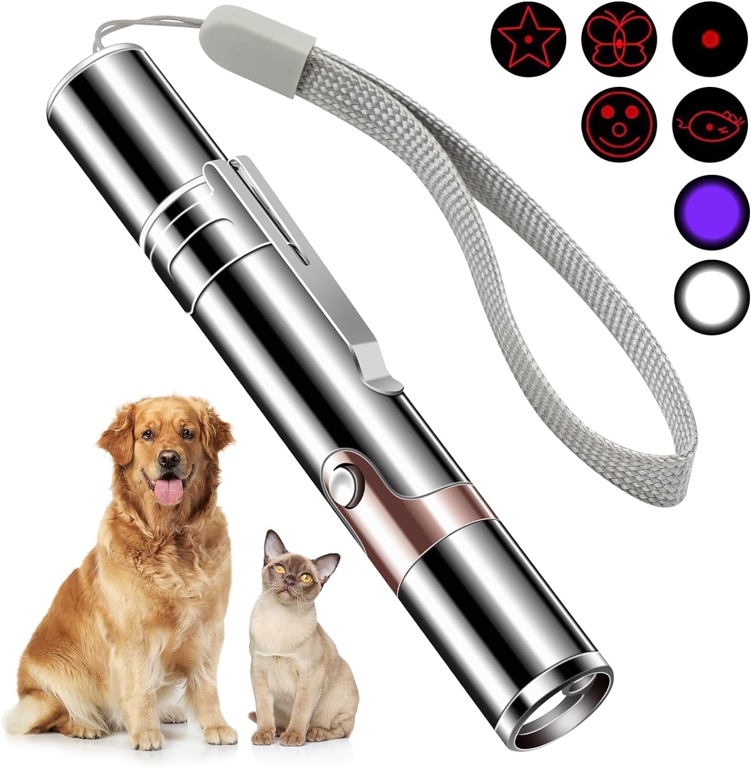 Cowjag Laser Pointer, Cat Birds Toy Pointer for Indoor, Cat Mouse Toys Wand Light Pet Interactive Toys to Keep Cat Busy, for Kitten Cat Dog Chase Play