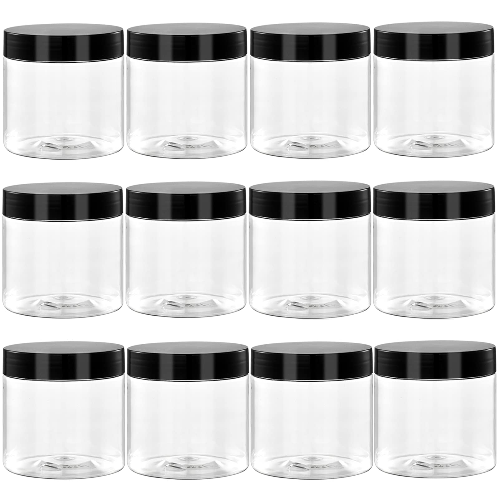 36 Pack 2 Oz Small Plastic Container Jars with Lids and Labels BPA Free, TUZAZO Empty Round Clear Cosmetic Containers Plastic Slime Jars for Lotion, Cream, Ointments, Samples, Travel Storage (36)