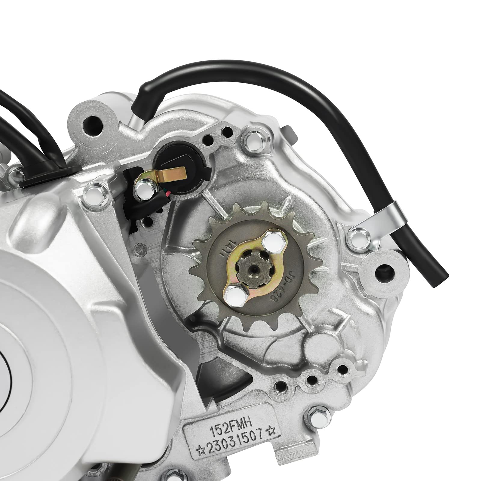 DOONARCES 125cc 4 Stroke Electric Start Engine Motor Air-cooled Single-cylinder Semi Auto Engine with 3 Forward 1 Reverse for ATV Bike Go kart Quad Dirt bike, Silver