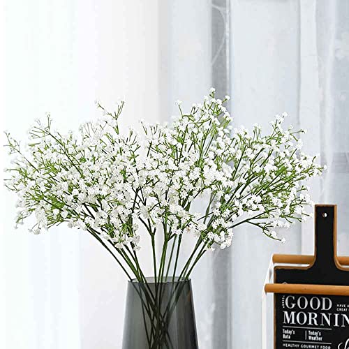 AIM & GGKK White Babys Breath Artificial Flowers for Wedding Party Decoration(5PCS)