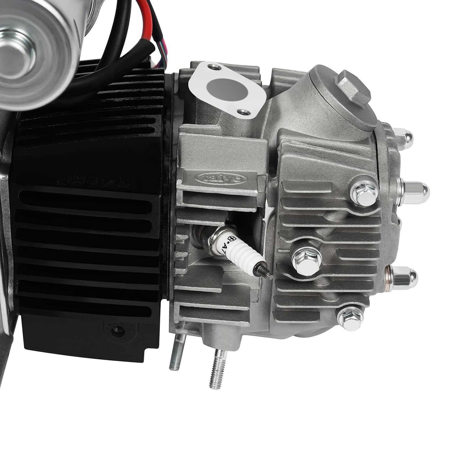 DOONARCES 125cc 4 Stroke Electric Start Engine Motor Air-cooled Single-cylinder Semi Auto Engine with 3 Forward 1 Reverse for ATV Bike Go kart Quad Dirt bike, Silver