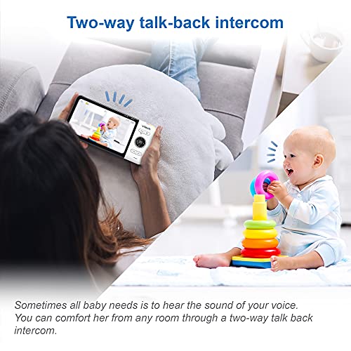VTech VM818HD Video Monitor, 5-inch 720p HD Display, Night Light, 110-degree Wide-Angle True-Color DayVision, HD No Glare NightVision, Best-in-Class 1000ft Range, 2-Way Talk