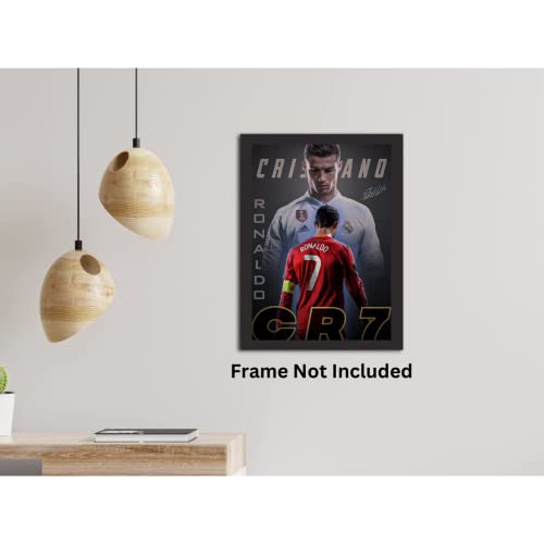 CR7 Cristiano Ronaldo Poster for Wall Art Signed Football Soccer Wall Mount - 12 x16 Inch (LAMINATED)