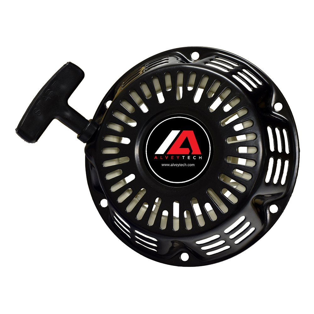 AlveyTech Black 196cc 6.5 Hp Recoil Pull Starter - For the Baja Mini Bike MB165/MB200, Coleman RB200, DT200 196cc Drift Trike, Scooter, Lawnmower, Generator, Go-Kart & ATV - Corrosion-Resistant