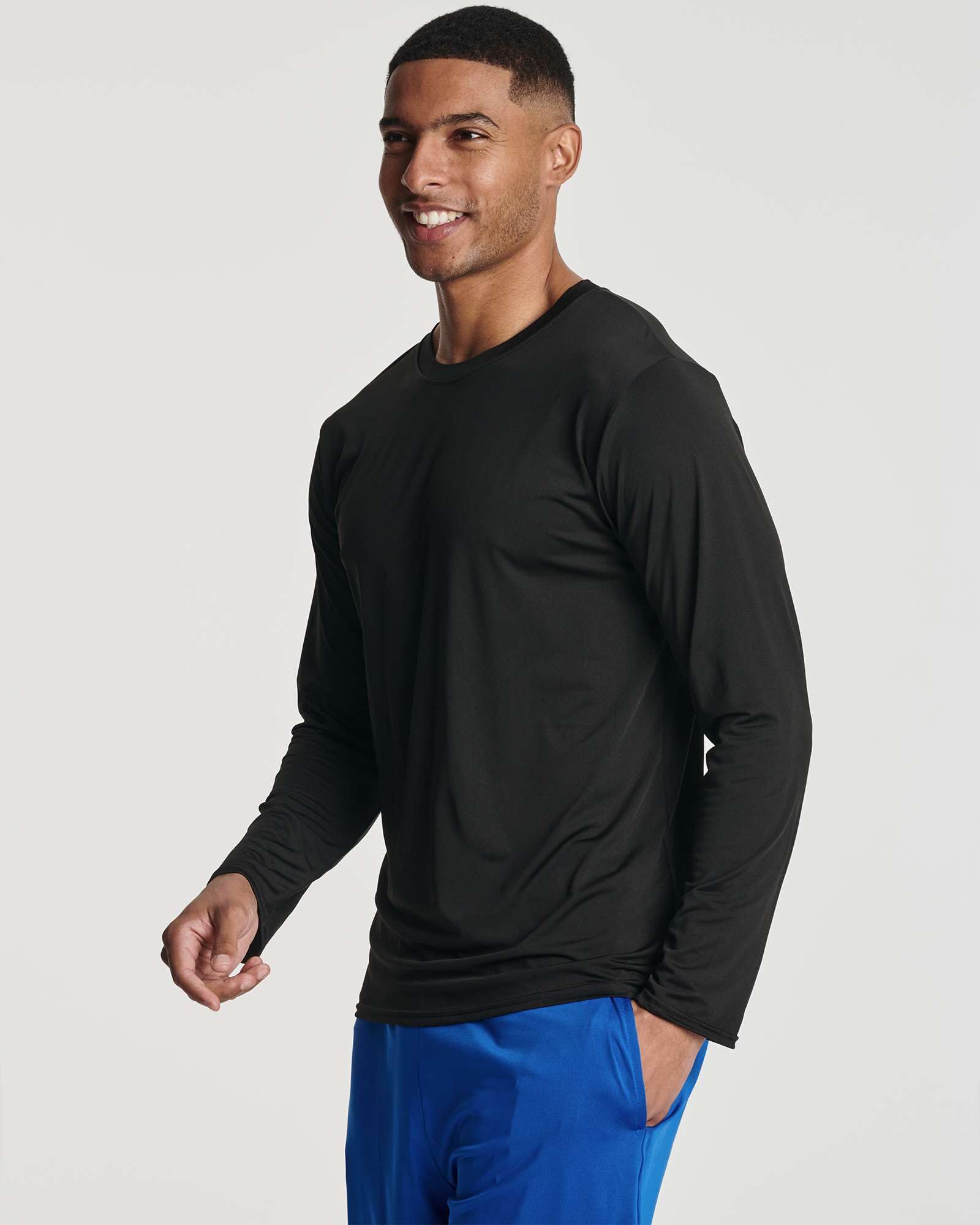 Real Essentials 4 Pack Mens Long Sleeve Shirts T-Shirt Fishing Athletic Workout Hiking UV UPF SPF Sun Protection Work Quick Dry Dri Fit Gym Tee Shirt Active Running Sport Tops Camisas Construction