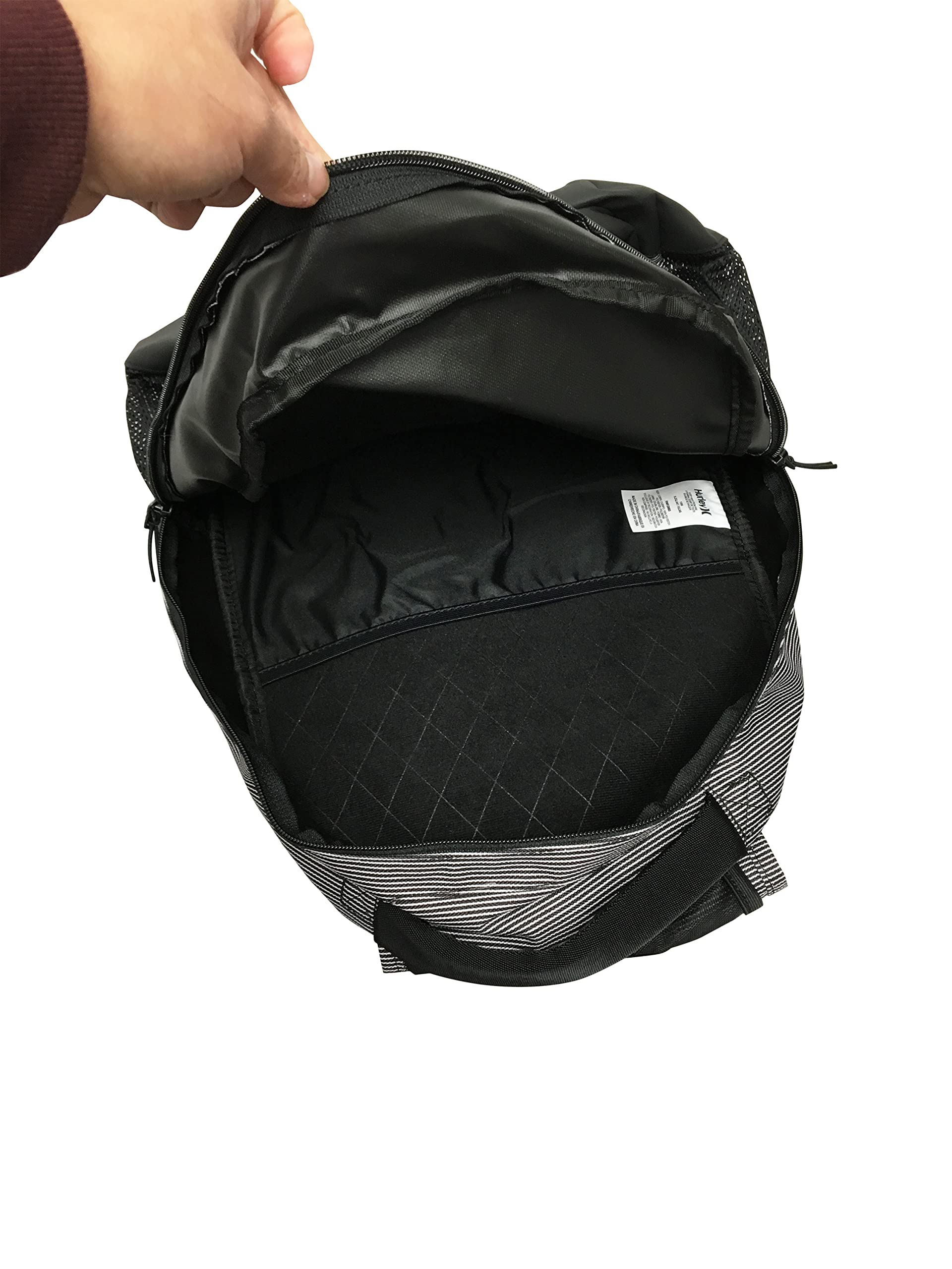 Hurley Patrol II Backpack with Laptop Sleeve, Black/White