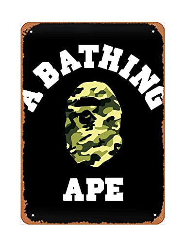 A Bathing Ape Bape Camo Poster Metal Signage Vintage Wall Decor 12 X 8 Inches
