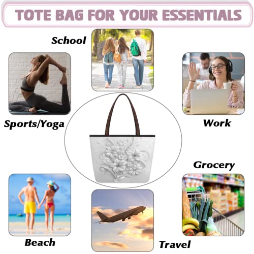 3D Style White Flower Handbags for Women shopping Tote Bag Bouquet Top Handle Shoulder Bag Satchel Purse Beach