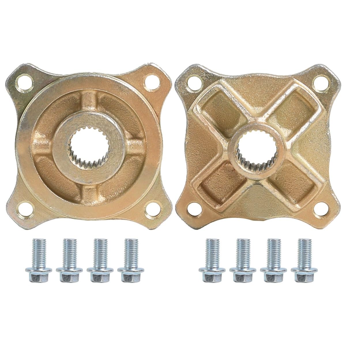 YC Yier 2pcs 24 Tooth Spline 4 Stud Wheel Rim Rear Axle Hub for ATV Quad Bike Dune Buggy Go Kart Golf Cart Four Wheelers Tricycle Trike DIY Parts Lawn Mower