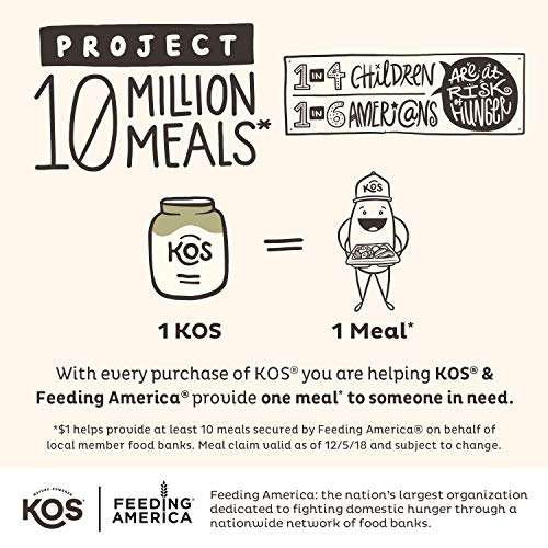 KOS Vegan Protein Powder Erythritol Free, Vanilla USDA Organic - Pea Protein Blend, Plant Based Superfood Rich in Vitamins & Minerals - Keto, Dairy Free - Meal Replacement for Women & Men, 30 Servings