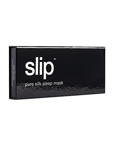 Slip Silk Sleep Mask, Black (One Size) - 100% Pure Mulberry 22 Momme Silk Eye Mask - Comfortable Sleeping Mask with Elastic Band + Pure Silk Filler and Internal Liner