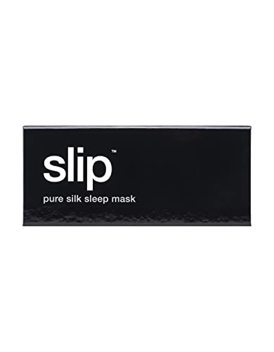 Slip Silk Sleep Mask, Black (One Size) - 100% Pure Mulberry 22 Momme Silk Eye Mask - Comfortable Sleeping Mask with Elastic Band + Pure Silk Filler and Internal Liner
