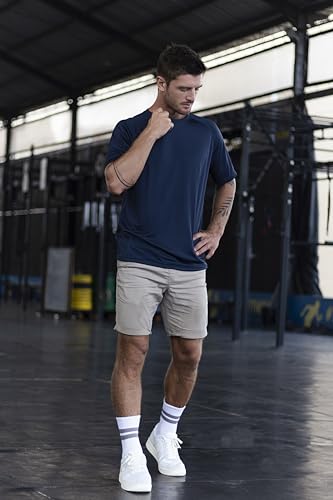 Cimic Workout Shirts for Men, 5 Pack Mens Crew Neck Casual Gym Shirts Short Sleeve Plain Athletic Moisture Wicking Dry Fit Active T-Shirts
