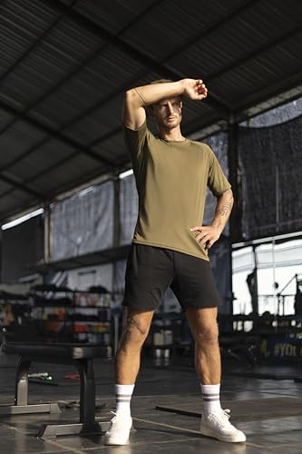 Cimic Workout Shirts for Men, 5 Pack Mens Crew Neck Casual Gym Shirts Short Sleeve Plain Athletic Moisture Wicking Dry Fit Active T-Shirts