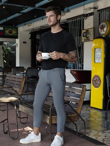Cimic Workout Shirts for Men, 5 Pack Mens Crew Neck Casual Gym Shirts Short Sleeve Plain Athletic Moisture Wicking Dry Fit Active T-Shirts