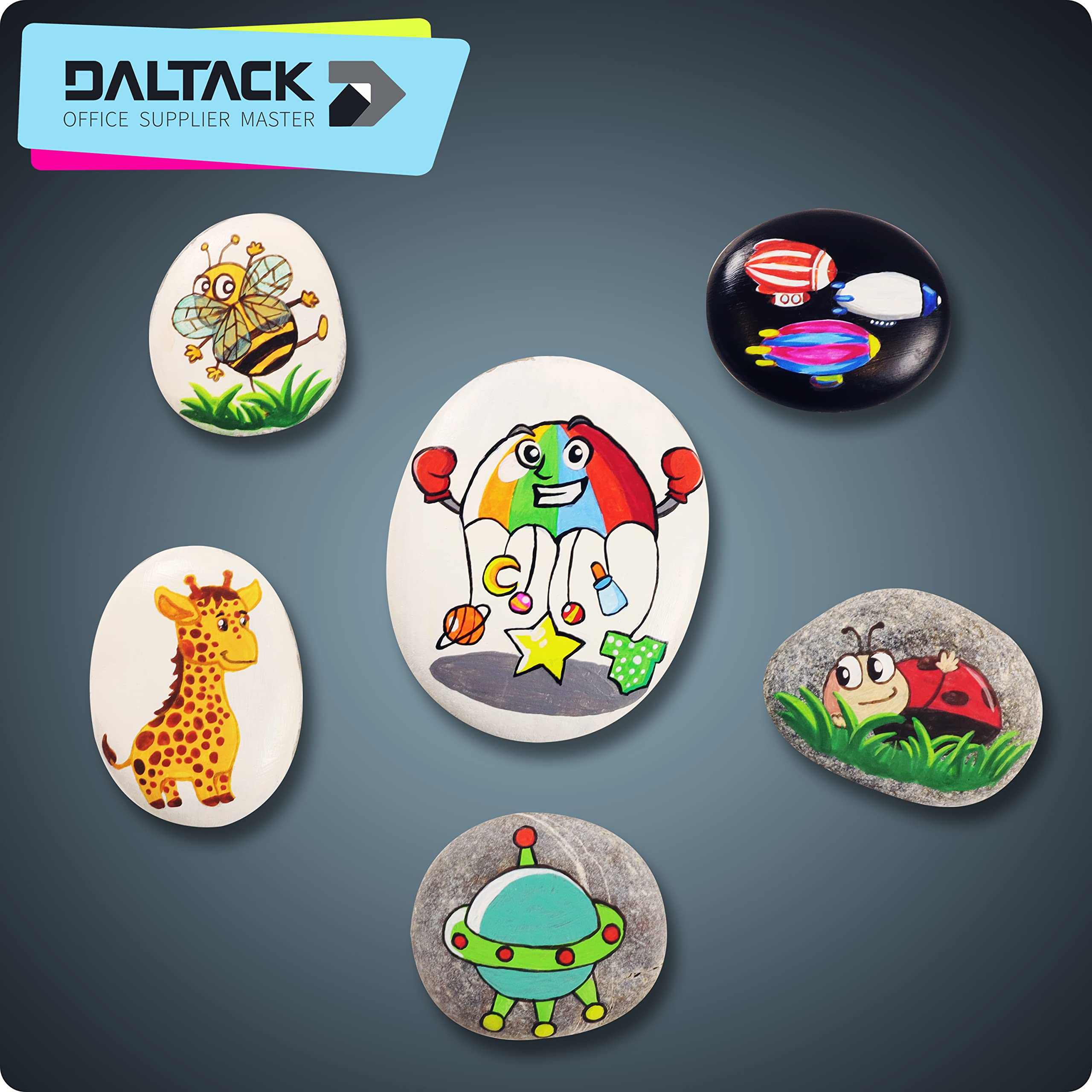 DALTACK 15PCS Large Rocks to Paint,River Rocks for Painting, 2"-3" Inches DIY Flat Stones to Paint,Hand Selected Rocks for Painting
