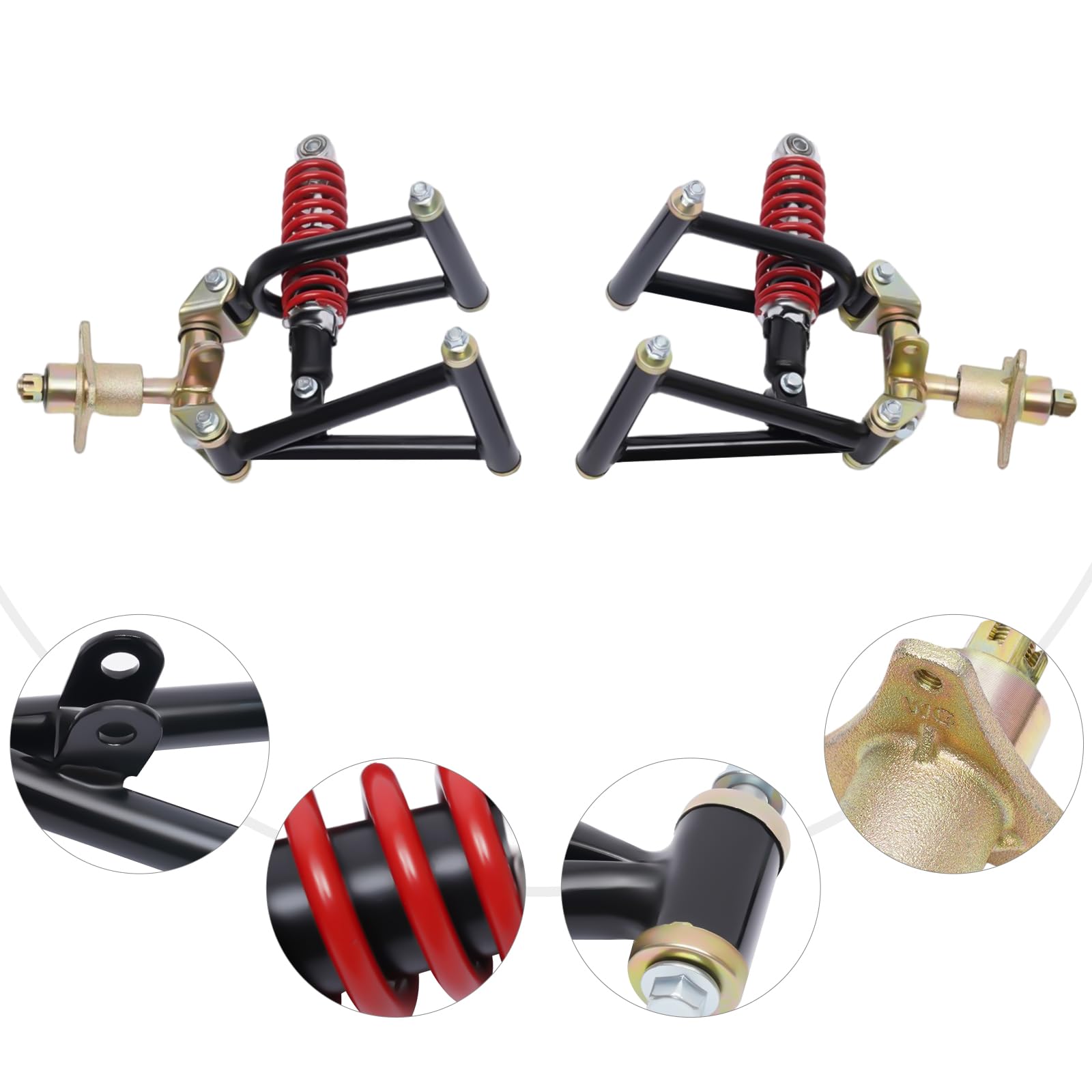 Front Suspension Shock Kit, Front Side Suspension + Shock Swing Arm Kit, DIY Parts For Quad Bike Buggy, Electric ATV and Go Kart