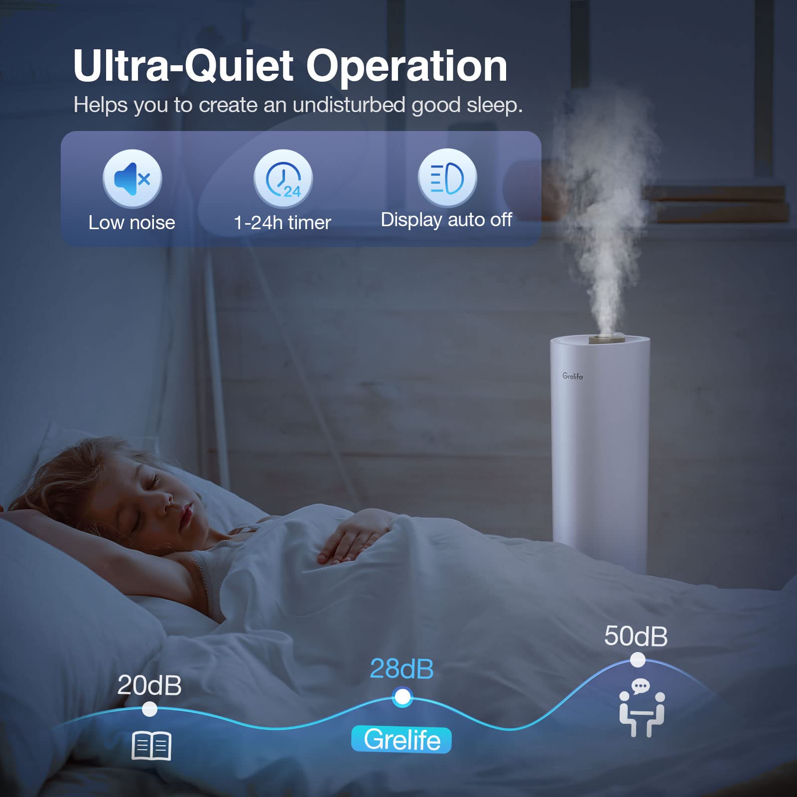 9L Large Humidifiers for Bedroom - Cool Mist Humidifier with 3 Mist Speeds, Remote Control, Top Fill Design, 360° Nozzle, 24H Timer | Whisper-Quiet Tower Design for Baby, Home, Adults, Plants