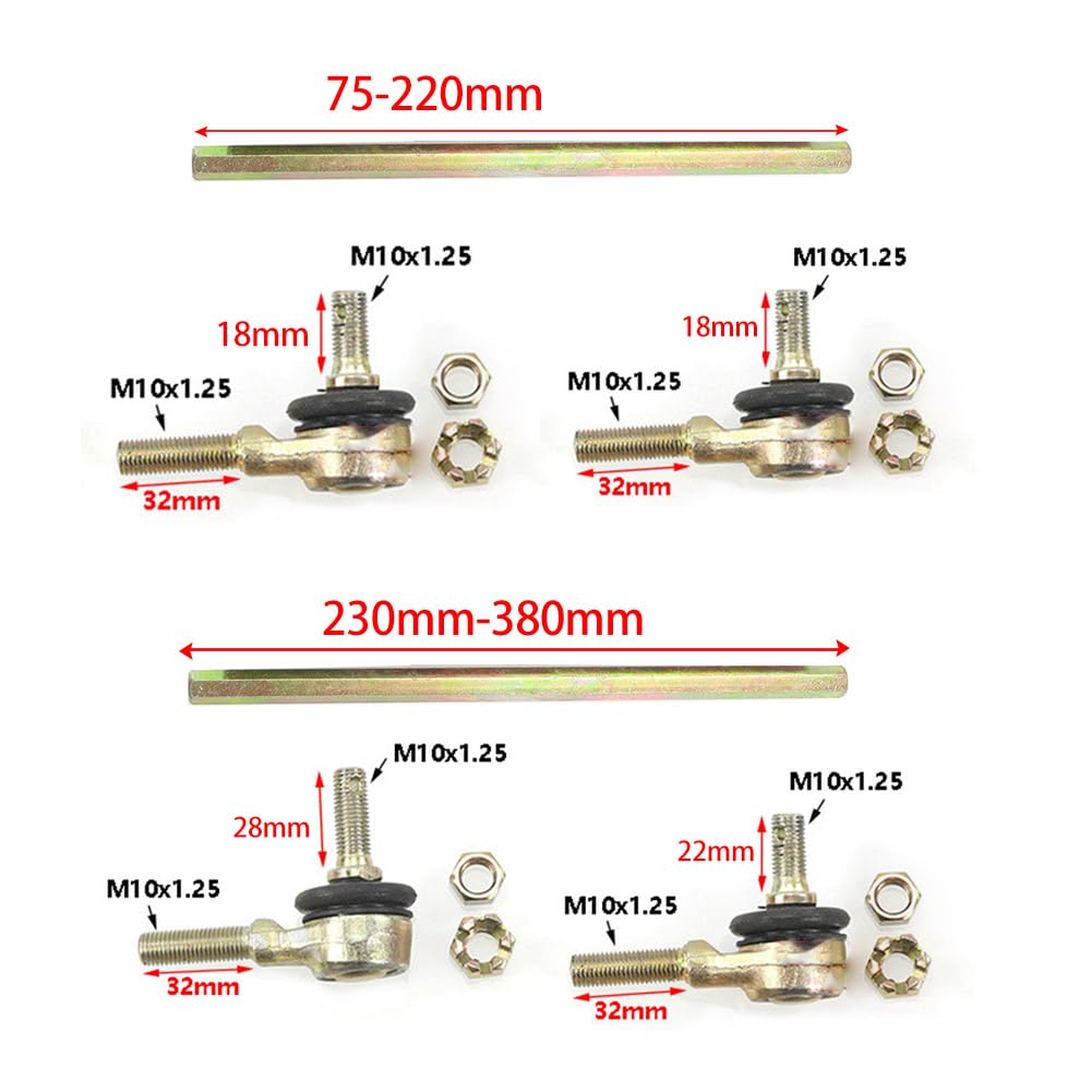 LIRU Motorcycle M1011cm Bolt Tie Rod Ball Joiner Steering Shaft Assembly For 50cc 70cc 110cc Quad Dirt Bike ATV Go Kart Dune Buggy Universal