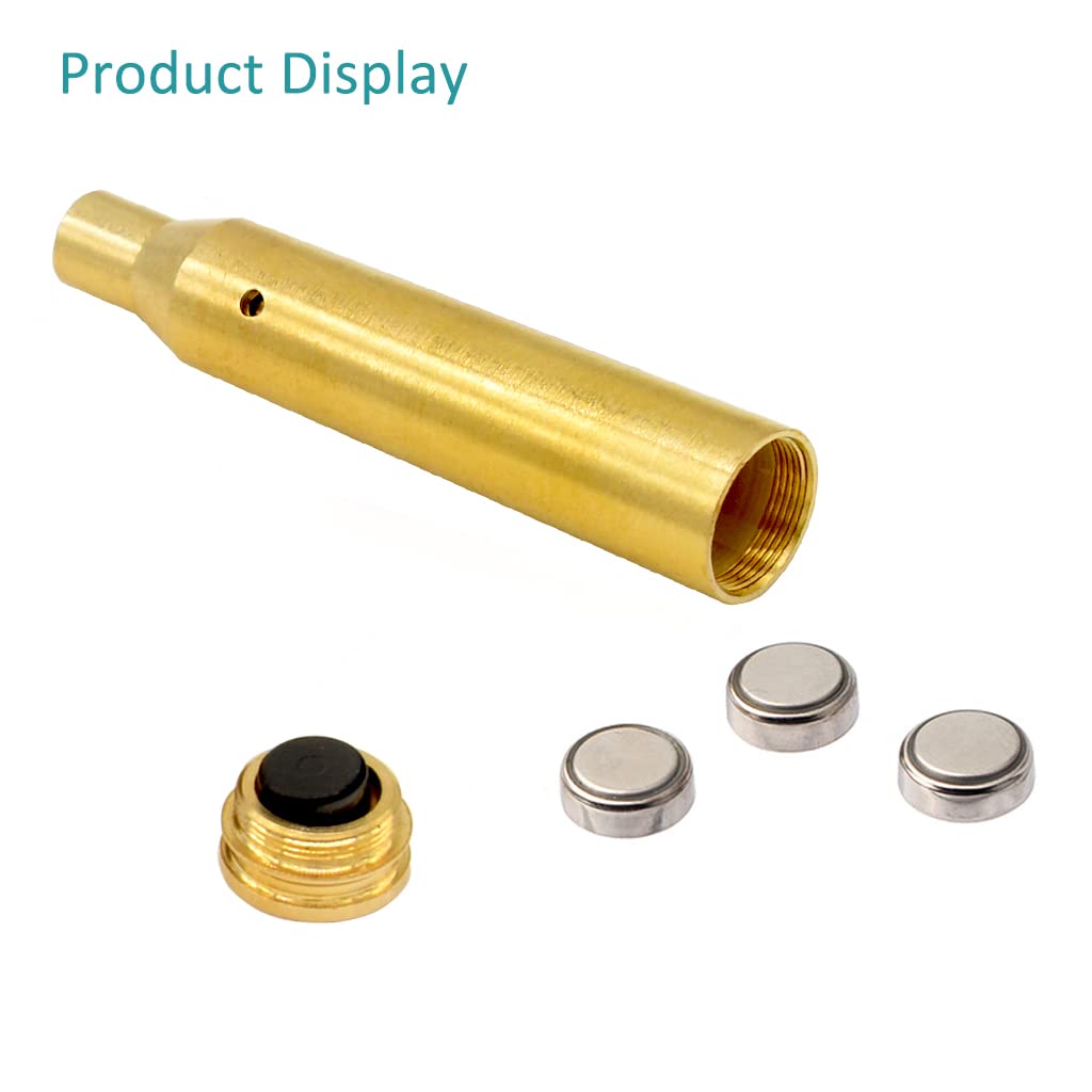 MOSANDON .30-06/25-06/270 Bore Sight Laser Red Dot Cartridge Laser bore Sighter with 2 Sets of Batteries