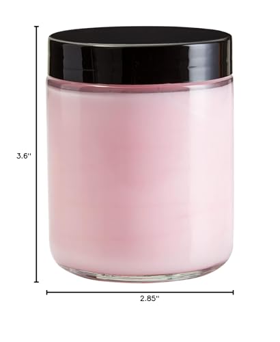 8 Pack Glass Candle Jars with Lids for DIY Projects, Straight Sided Cosmetic Containers for Body Butter, Scrubs, Lotion (8 oz)